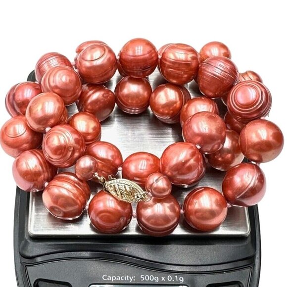 GSJ | Jewelry | Estate Womens Necklace 4k Gold 13mm Copper Color Pearls ...